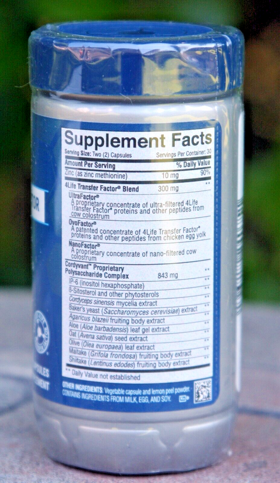 4Life Transfer Factor PLUS Tri-Factor Formula With Zinc, 60 Capsules ...