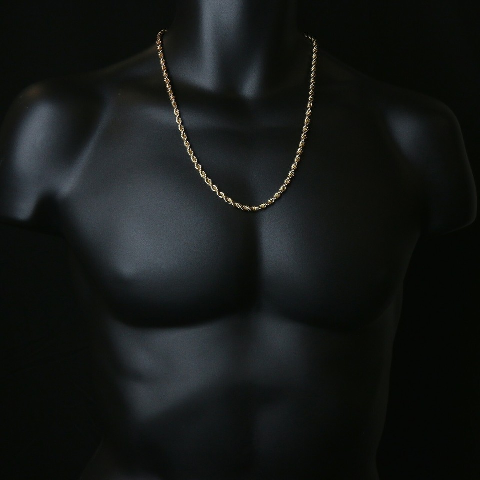 Hip Hop Rope Chain Necklace 20,24,30,36" 14K Gold Plated Finish + Drip ...
