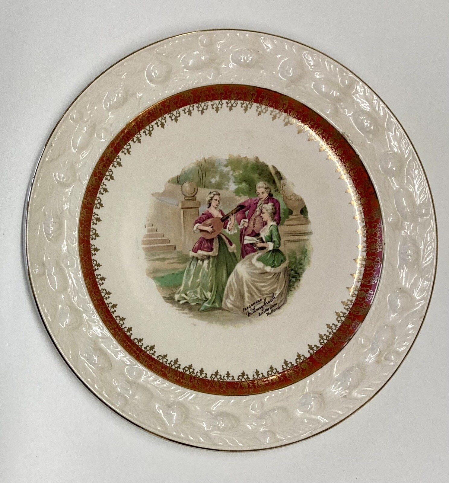 Vintage ADAMS ENGLAND DISPLAY PLATE FRAGONARD M. LANGBROEK AMSTERDAM ...