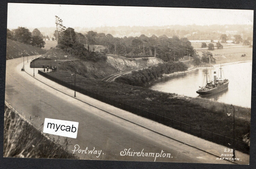 Postcard Shirehampton nr Bristol Somerset steam ship railway Portway RP ...