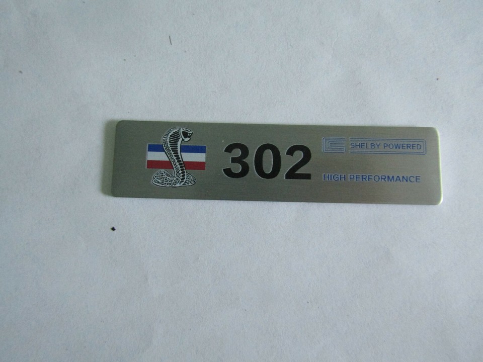 SHELBY COBRA MUSTANG TORINO 302 HIGH PERFORMANCE VINTAGE PLAQUE EMBLEM ...