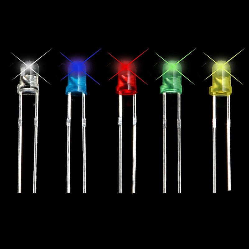 500Pcs 3mm LED Light 5 Color Mixed DIY Assortment Diodes Kit Light ...