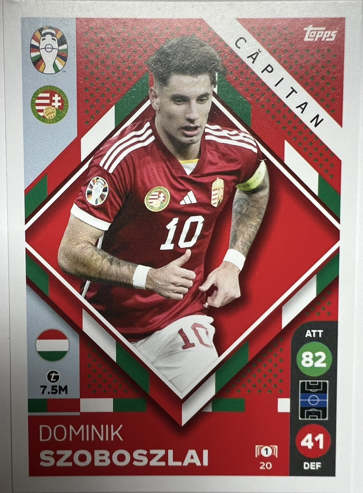 Dominik Szoboszlai #20 2024 Topps UEFA Euro Cards Lidl Exclusive RO ...