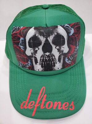 Metal Death Trash Roses Skull Deftones Colors Green Hat 5 Panel ...