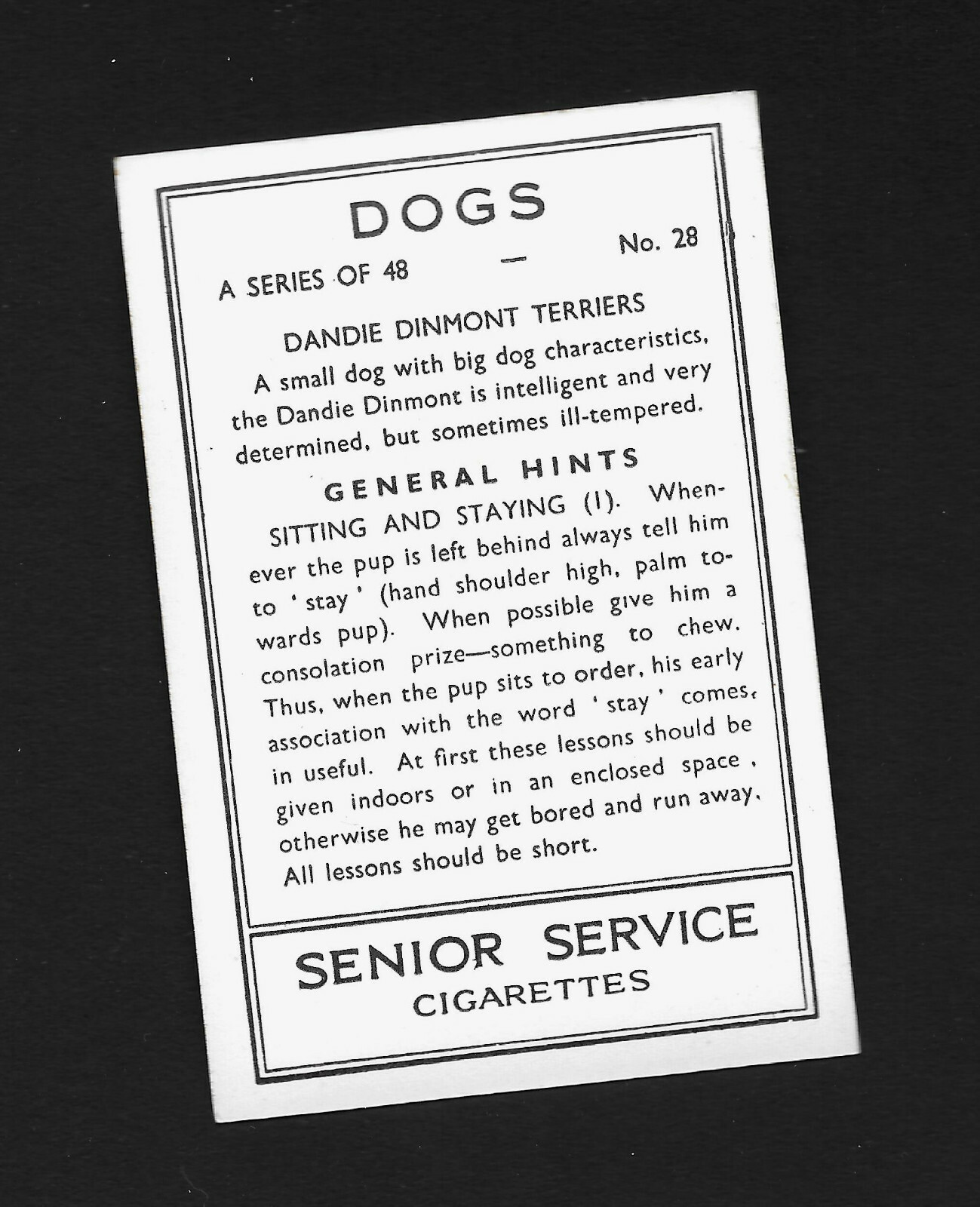 Dandie Dinmont Terriers from series Dogs by Senior Service Cigarettes ...