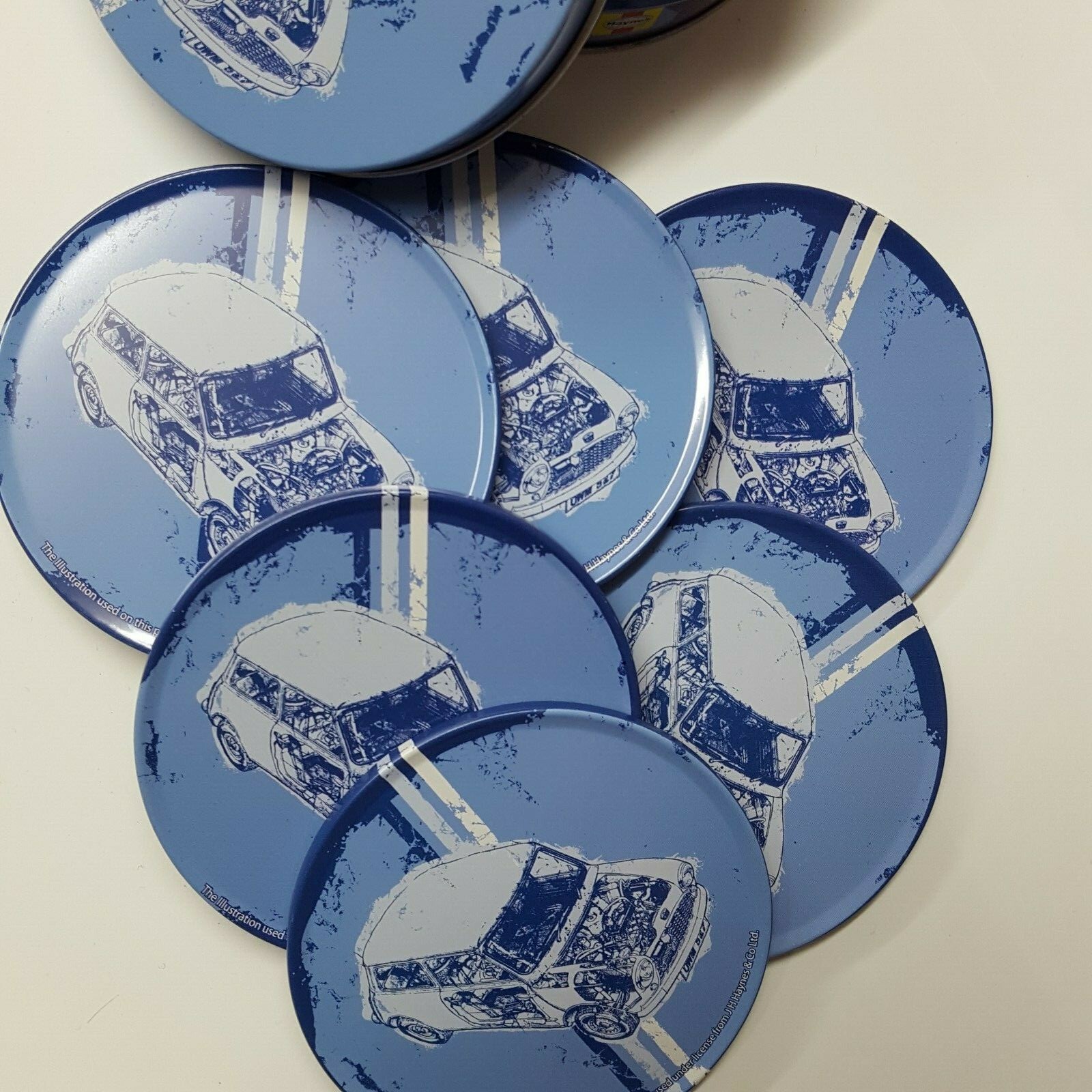 Vintage MINI COOPER Coasters Set of 6 New Cork Backed In Presentation ...