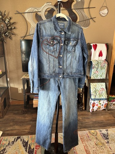 Vintage Kippy’s Jean Jacket and Jeans Set With With Swarovski Crystals ...