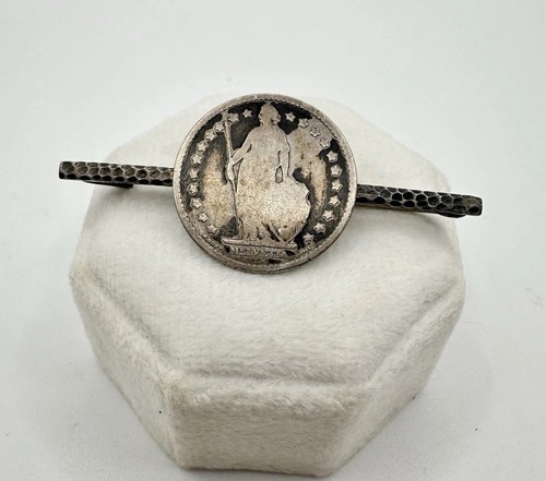 Antique 1880 Coin Victorian Silver Brooch Pin Signed 800 Swiss Franc ...