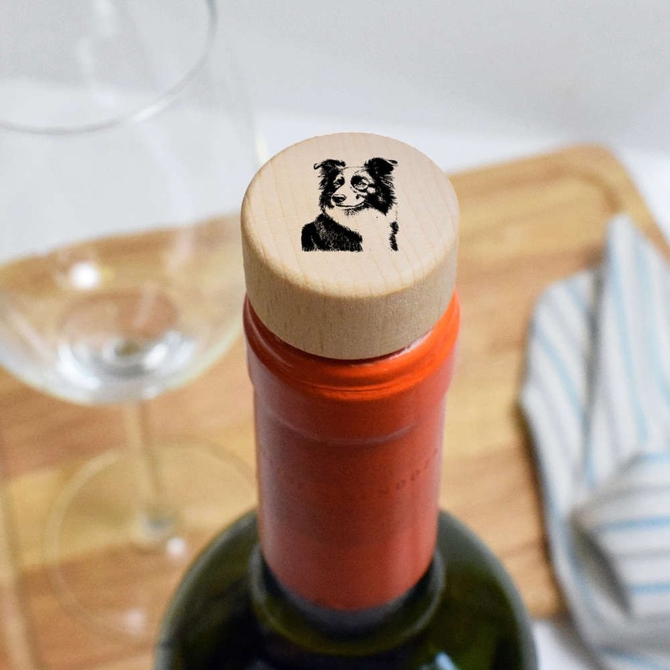 19mm 'Border Collie Portrait' Wooden Bottle Stopper / Cork (BS00031858 ...