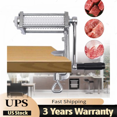 Meat Tenderizer Hand Crank Flatten butchers Tool Cuber Steak Machine ...