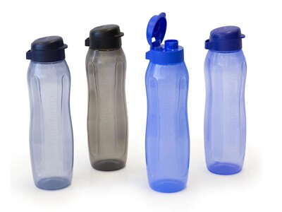 Tupperware 1 Litre Gen II Eco Water Bottle Flip Top Lid - Black - Brand ...
