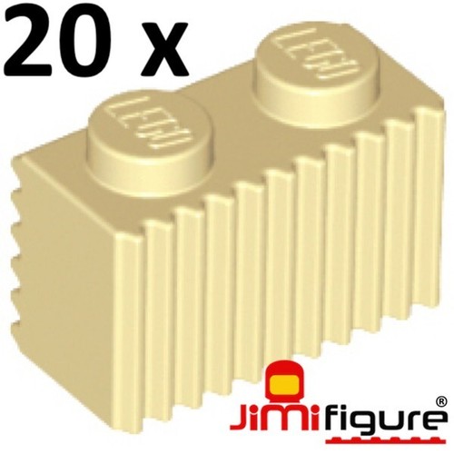NEW 20 x LEGO 1x2 Modified Brick Grille Fluted Profile Tan 2877 Bulk ...