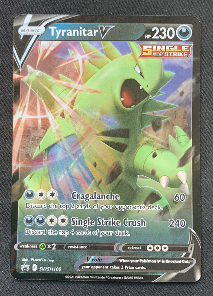 Tyranitar V SWSH109 Black Star Promo Ultra Rare Holo Pokemon TCG Card ...