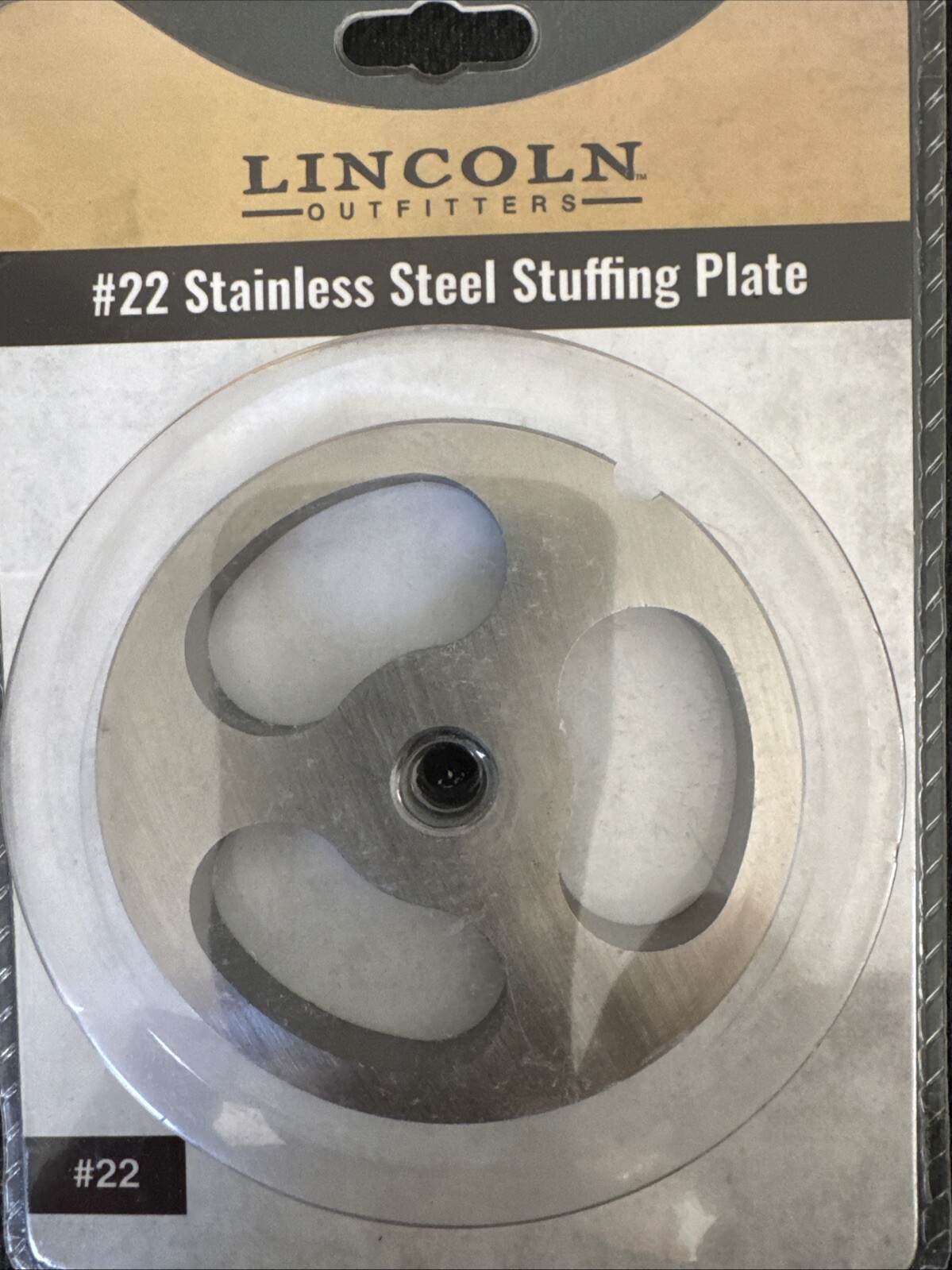 #22 Kidney plate for stuffing sausage with your meat grinder. STAINLESS ...