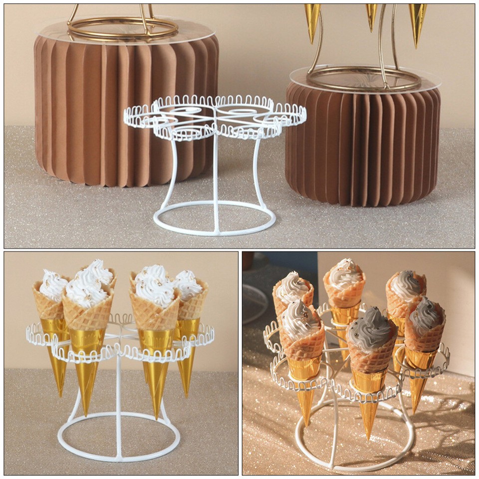 Sugar Cone Holder Ice Cream Place Shelf Ice Cream Rack Hand Roll Stand ...