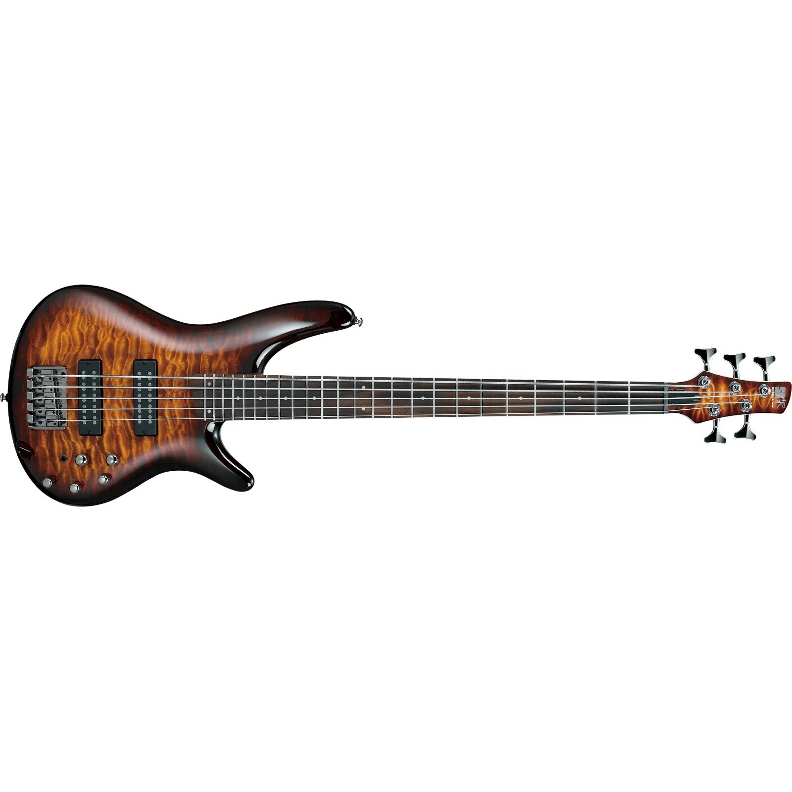 Ibanez SR SR405EQM Quilted Maple Dragon Eye Burst 5-String Bass + Free ...