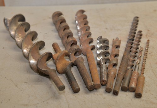 10 antique barn beam drill bits collectible post boring wood auger tool ...
