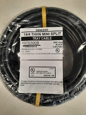 GENESIS - 50' BLACK - 14/4 THHN MINI SPLIT TRAY CABLE 600V - 10703908 ...