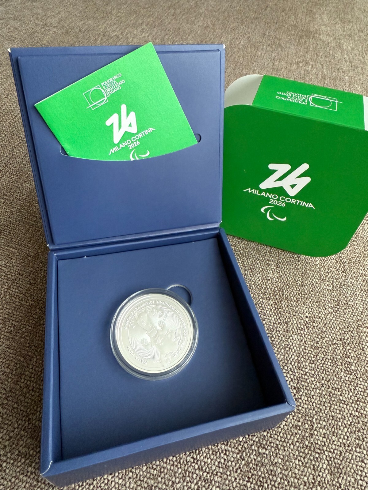 Italy 2024 silver coin 3 euro Paralympic Winter Olympic Games Milan ...