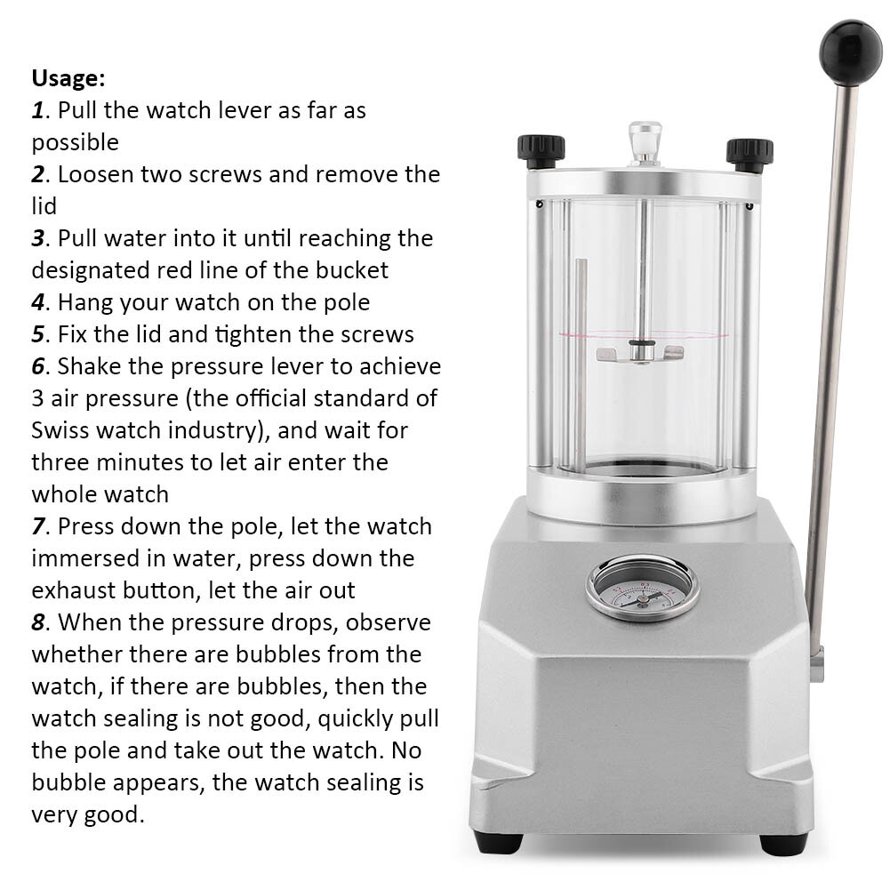 Watch Waterproof Tester Tool 6 ATM 2 Watches Case Resistance Pressure ...