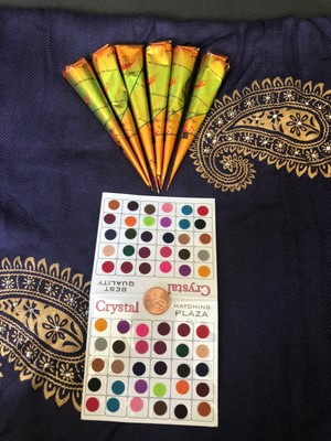 6 Henna Cones Multi Color Bindi Pack Boho Bundle Temporary Tattoo ...
