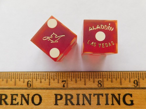 Old Aladdin Las Vegas Casino Dice Gold Logo | eBay
