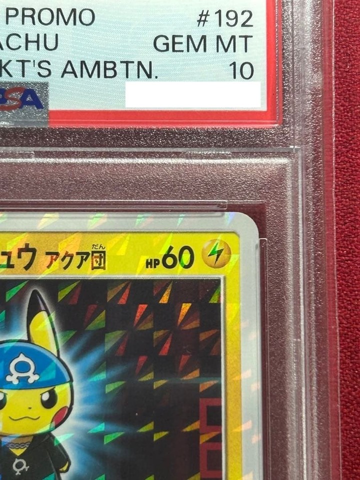 PSA 10 Pokemon Card Pretend Boss Pikachu Team Aqua 192/SM-P Promo ...