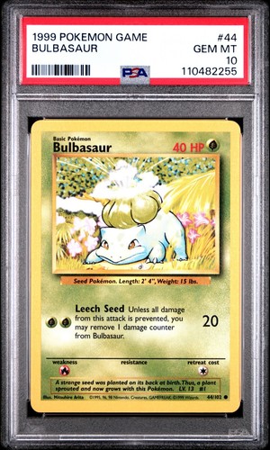 Bulbasaur 44/102 Base Set Unlimited #44 Pokemon TCG PSA 10 Gem Mint | eBay