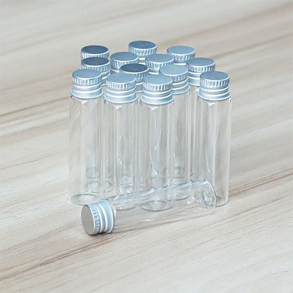 6ml 10~100pcs Essential Vials Aluminum Storing Jars Tiny Glass Bottles ...