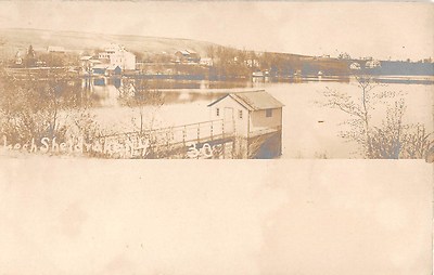 c.1905 RPPC Boat House Dock Far Shore Homes Loch Sheldrake NY Sullivan ...