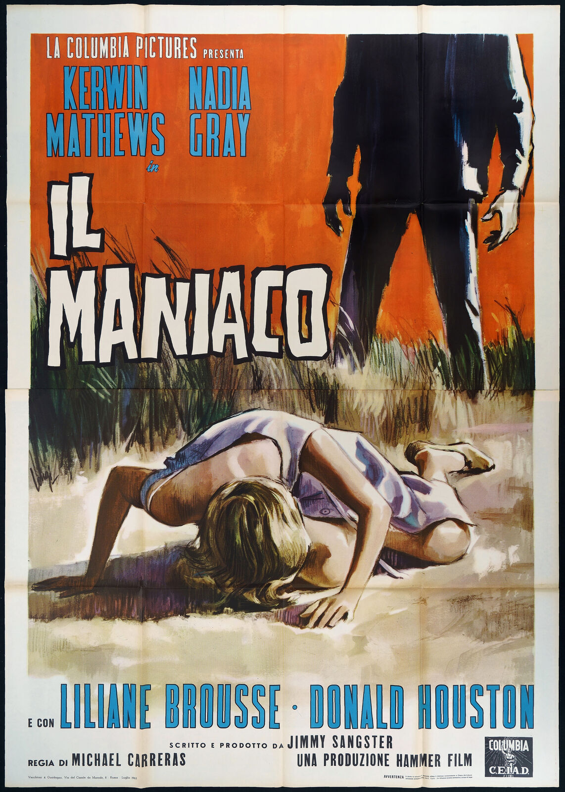 THE MANIAC POSTER HAMMER NADIA GRAY PSYCHO-THRILLER 1963 MANIAC POSTER ...