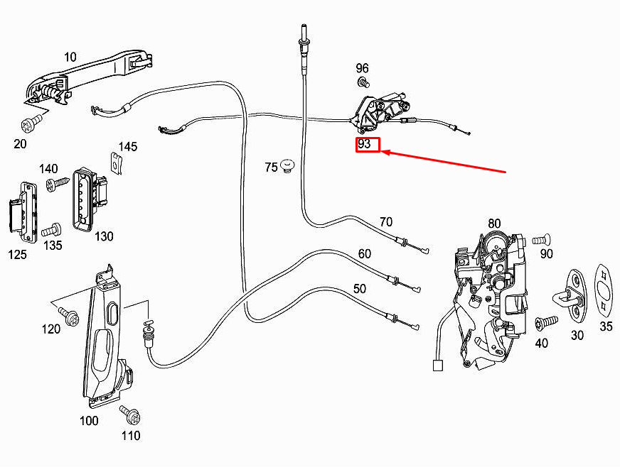 VITO VIANO W639 Rear Passenger Sliding Door Lock Locking A6397330035 ...