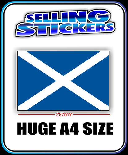 SCOTISH COUNTRY SCOTLAND FLAG VINYL STICKER DECAL BIG A4 SIZE WORLD ...