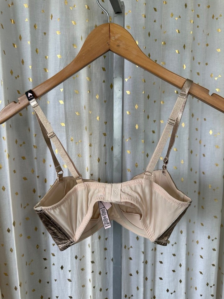 Victoria's Secret NWT Rose Gold Faux Leather Dream Angel Push Up No ...