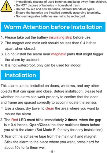 3in1 Alarm - Door Ajar Alarm, Chime with Delay, 0/5/10/30/60 White | eBay