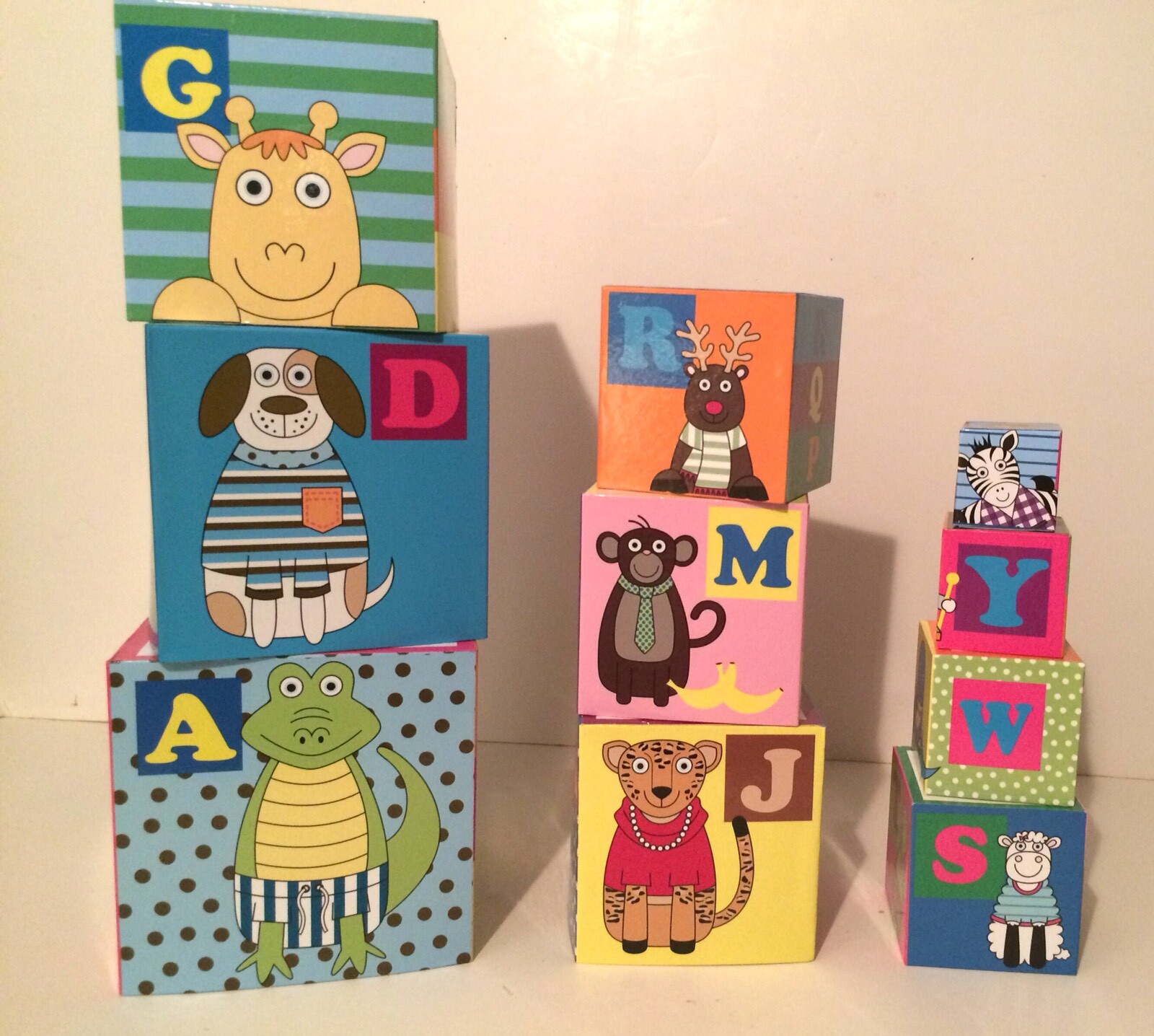 Tiny Tillia Nesting Stacking ABC Blocks AVON Cardboard Cubes Language ...