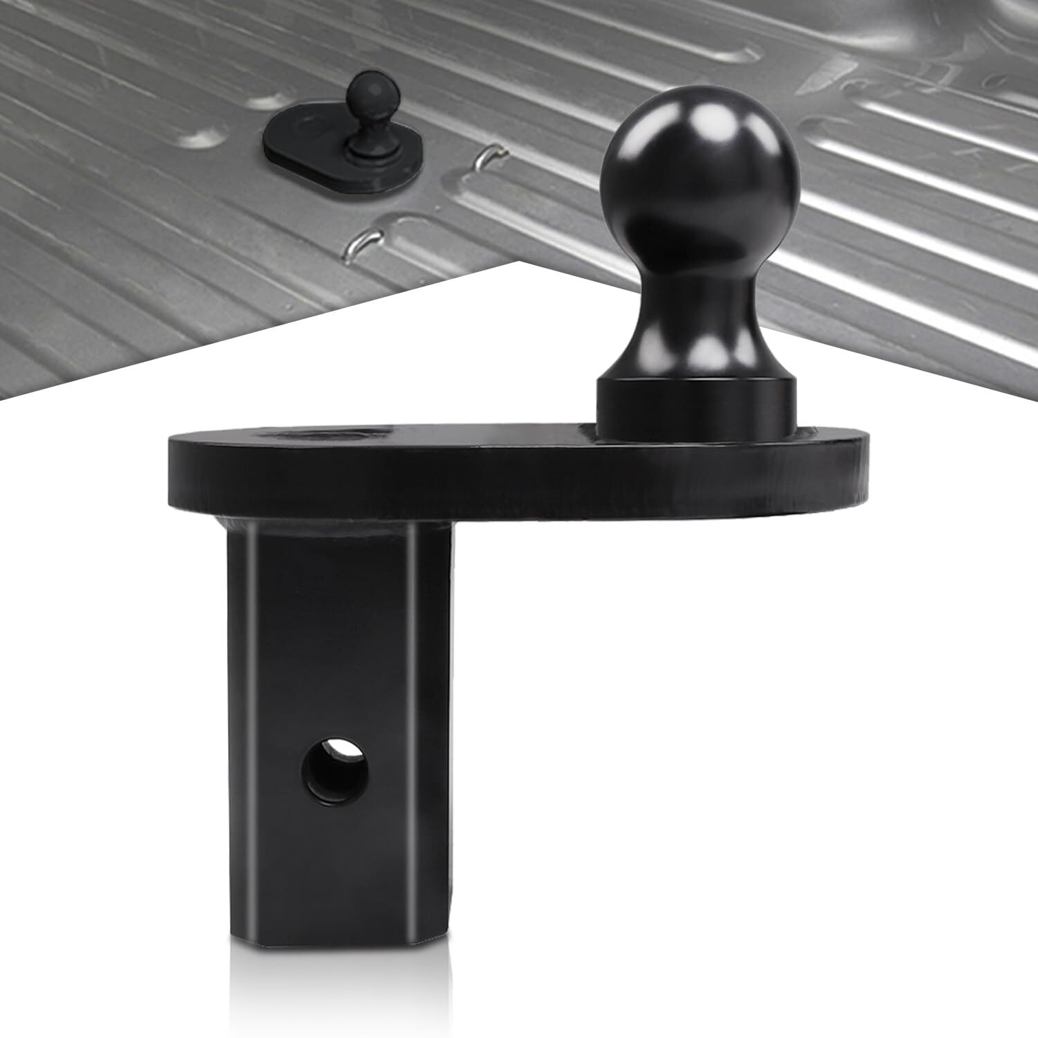 Gooseneck Extender Trailer Hitch W/2- 5/16" Ball 4" Offset Black Coated ...