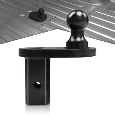 Gooseneck Extender Trailer Hitch W/2- 5/16" Ball 4" Offset Black Coated ...