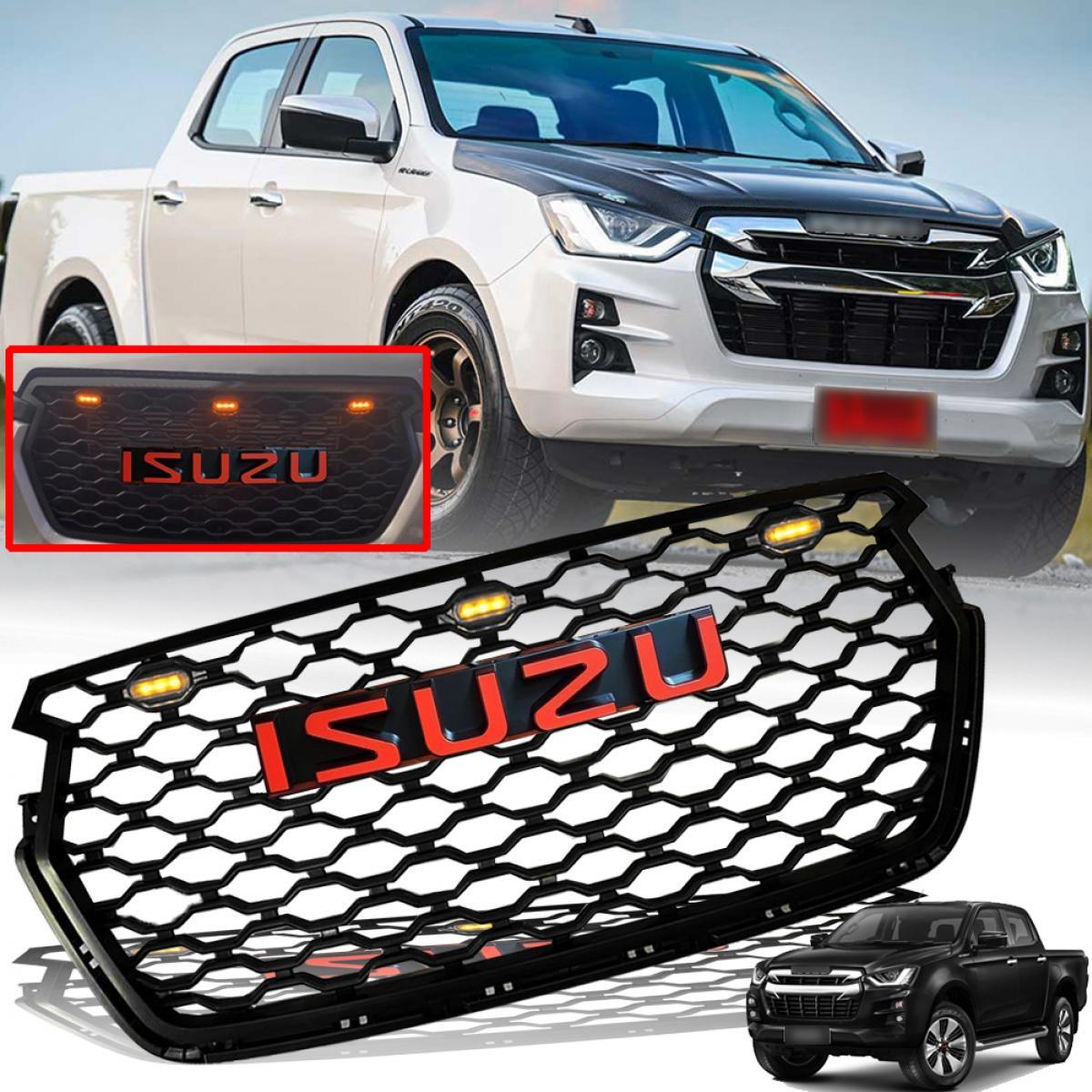 Fits Isuzu D-Max 2020-2021 Pickup Ute Black Front Grille Mesh Cover Red ...