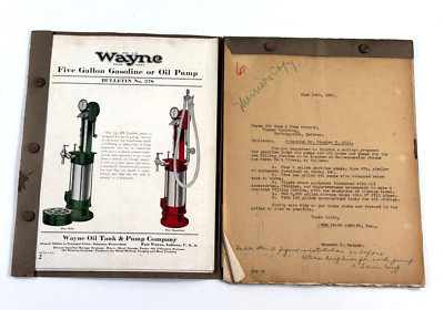 RARE 1921 Wayne Gas & Oil Pump Catalog Letters WOW Indianapolis Indiana ...