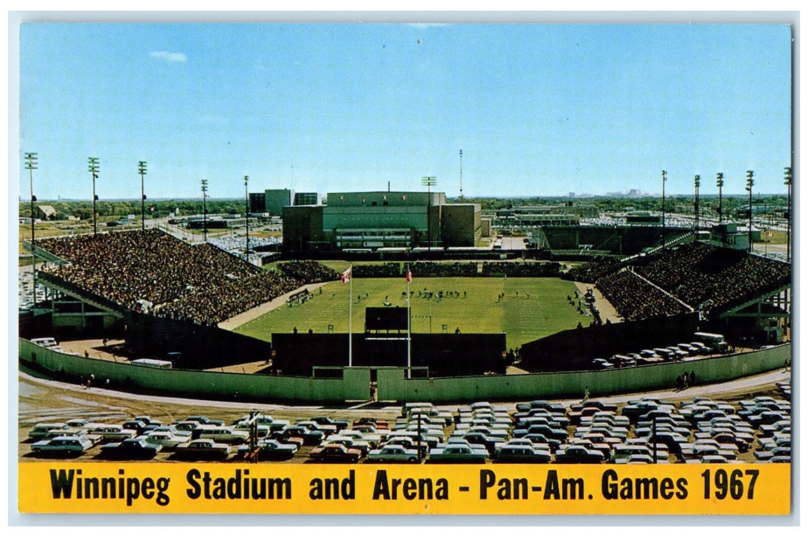 1967 Winnipeg Stadium and Arena Pan-Am Games Manitoba Canada Postcard ...