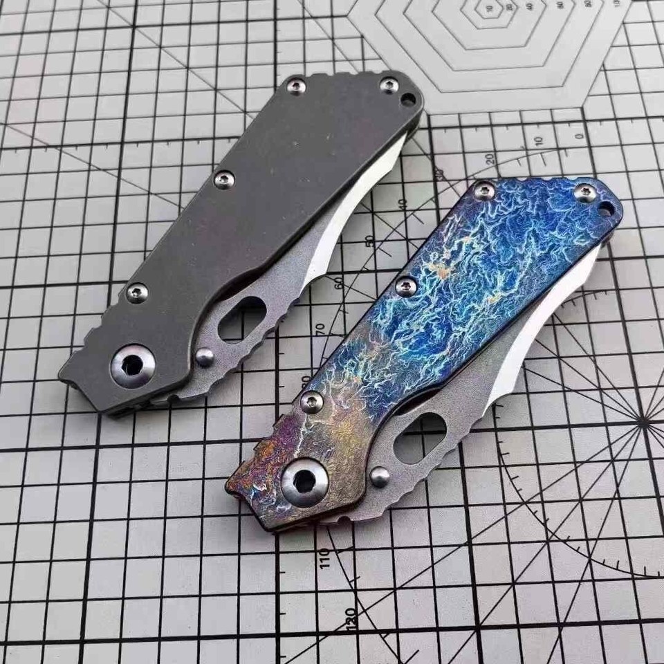 9'' New SMF VG10 Steels Blade Titanium Handle Tactics Folding Pocket ...