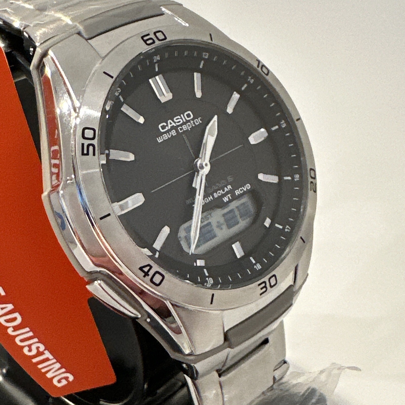 Casio Wave Ceptor Analog-Digital Stainless Steel Men's Watch - Silver ...