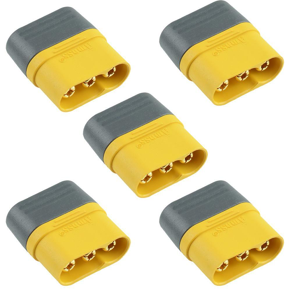 5 x Male MR60 3 Pin Gold Plated Connector with Cap 30A Amass | eBay UK