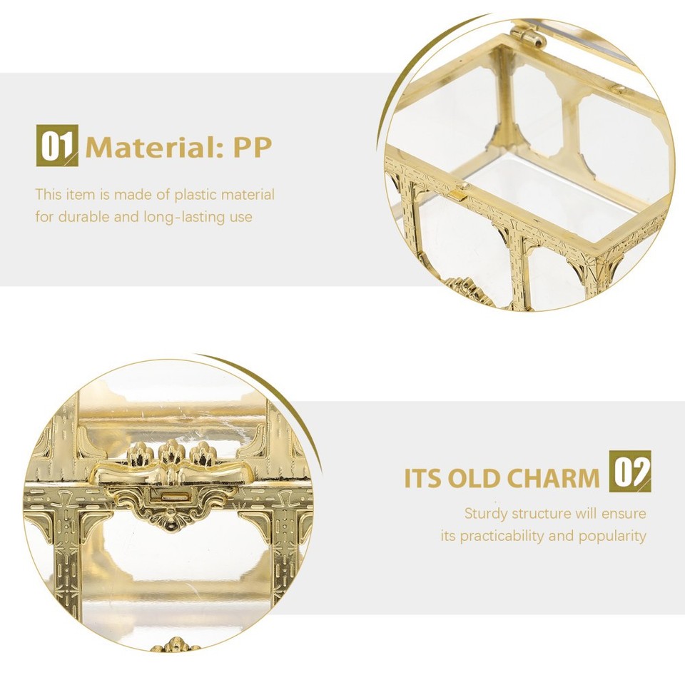 2pcs Plastic Transparent Pirate Treasure Box Crystal Jewelry Box ...