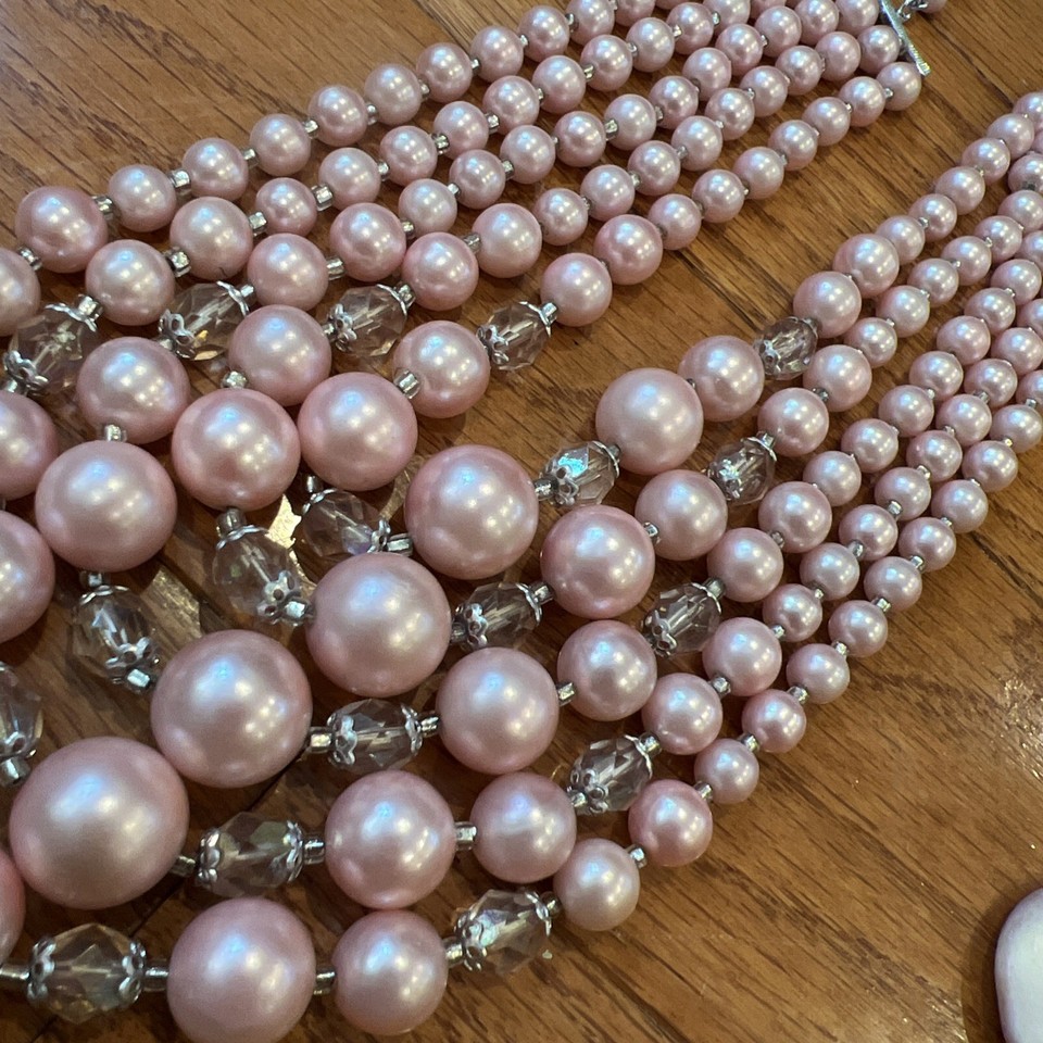 Vintage Lot 4 Pc Multi Colors Necklace 2 Sighed Japan Wood She’ll ...