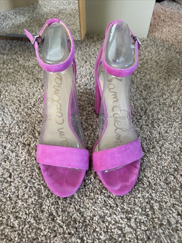 SAM EDELMAN Heels Womens 8.5 Pink Ankle Strap Heeled Sandals | eBay