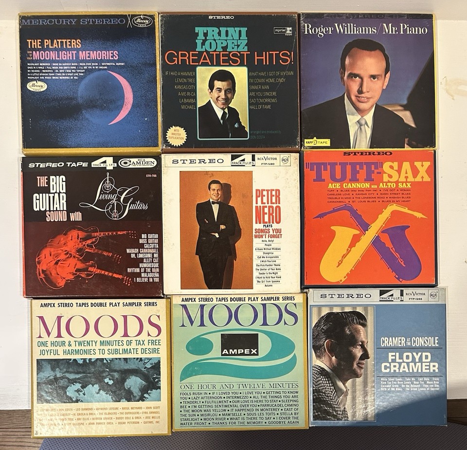 Lot of 33 REEL TO REEL TAPES 4 Track 3 3/4 IPS 7 1/2 IPS - Pop, Rock ...