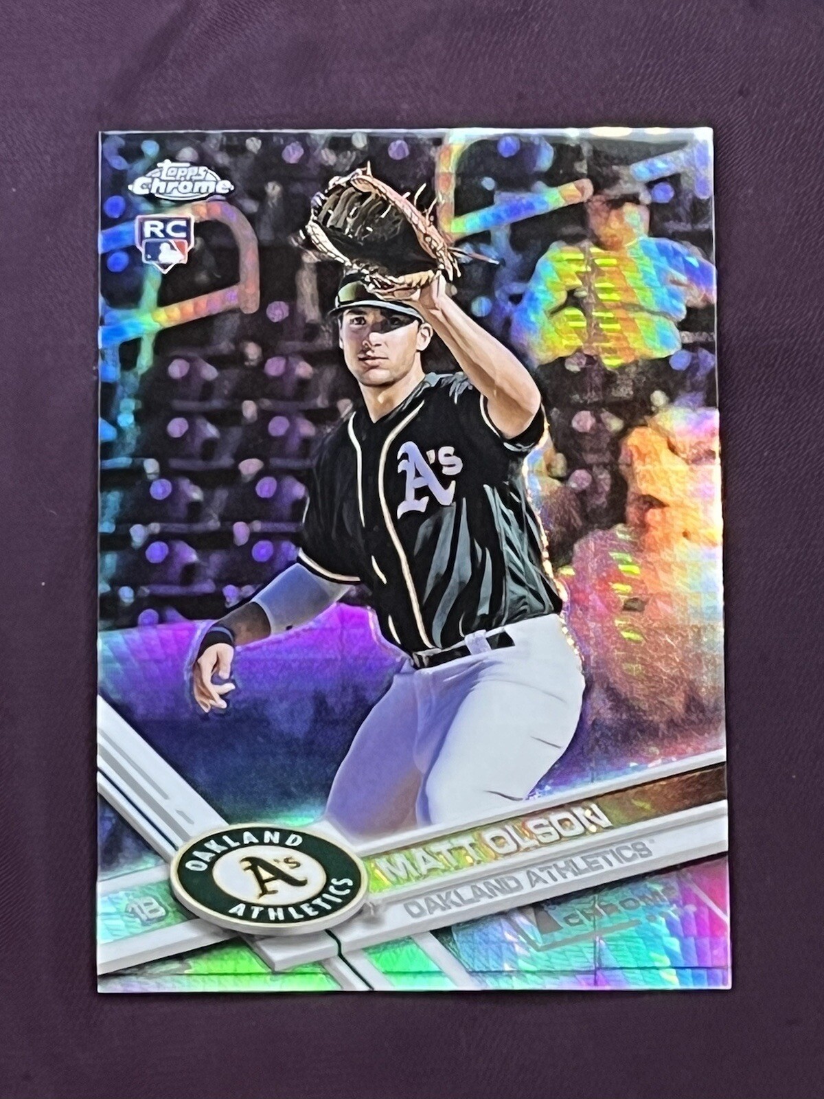MATT OLSON 2017 Topps Chrome PRISM REFRACTOR #98 Rookie RC A’s — Braves ...