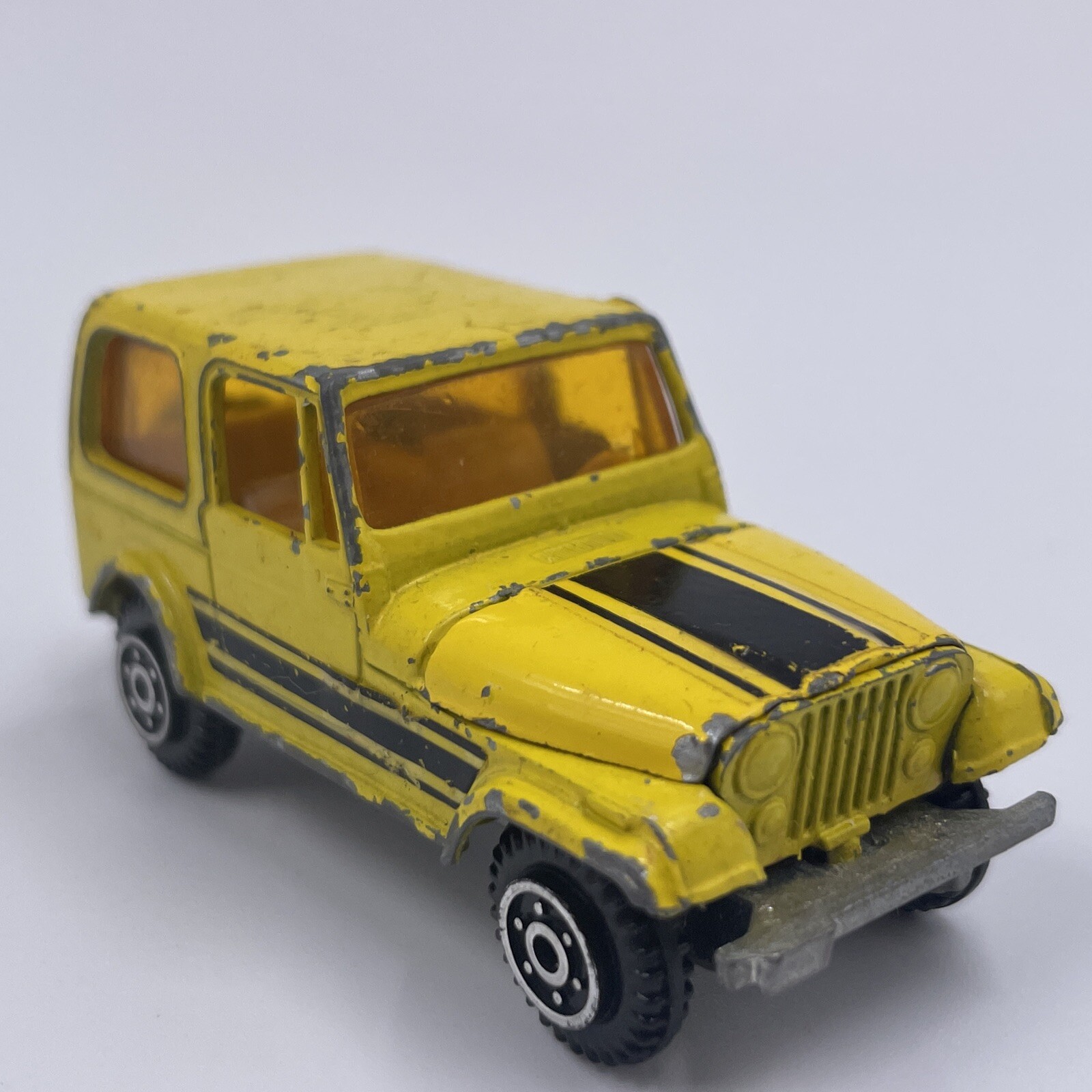 Yat Ming Yellow Jeep CJ-7 Vintage Diecast Toy Car No 1602 Made in Hong ...